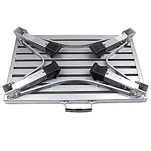 RV Step, RV Step Stool, Adjustable Height Aluminum Folding Platform Step with Non-Slip Rubber Feet, Handle, RV T Level, Durable Construction Supports Up to 1000 lbs, Easy Storage and Transport HELESIN