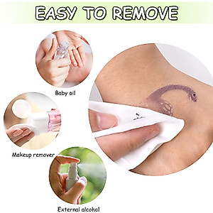 GLOW IN THE DARK: Easy to use: Choose your favorite dinosaur, tear it off, wet the fake tattoo with water, wait 20-30 seconds, and finally gently tear off the white surface. You will get a glowing