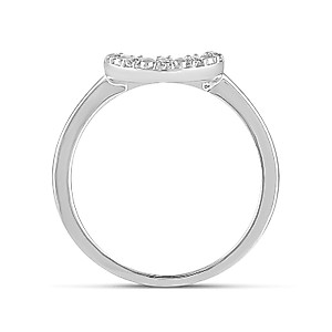 Fifth and Fine 1/10 CTW Diamond Circle Ring Set in Sterling Silver (White, 9)