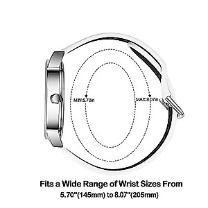 RioFoior Nurse Watch for Nurse,Nursing Student,Medical Professionals,Doctors,with Variety Colors,Second Hand and 24 Hour,Easy to Read Waterproof Watch（White-Black）