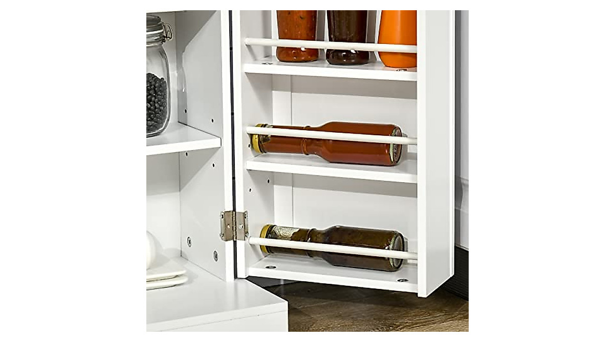 HOMCOM 41" White Farmhouse Kitchen Pantry Storage