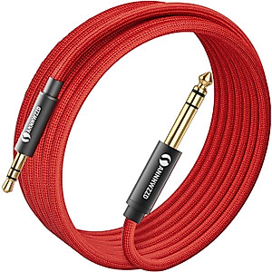 ANNNWZZD 1/8 to 1/4 Stereo Cable, 3.5mm to 1/4 Cable Male to Male Stereo Jack Cables for Guitar, iPod, Laptop, Home Theater Devices, Speaker and Amplifiers 6ft/2m
