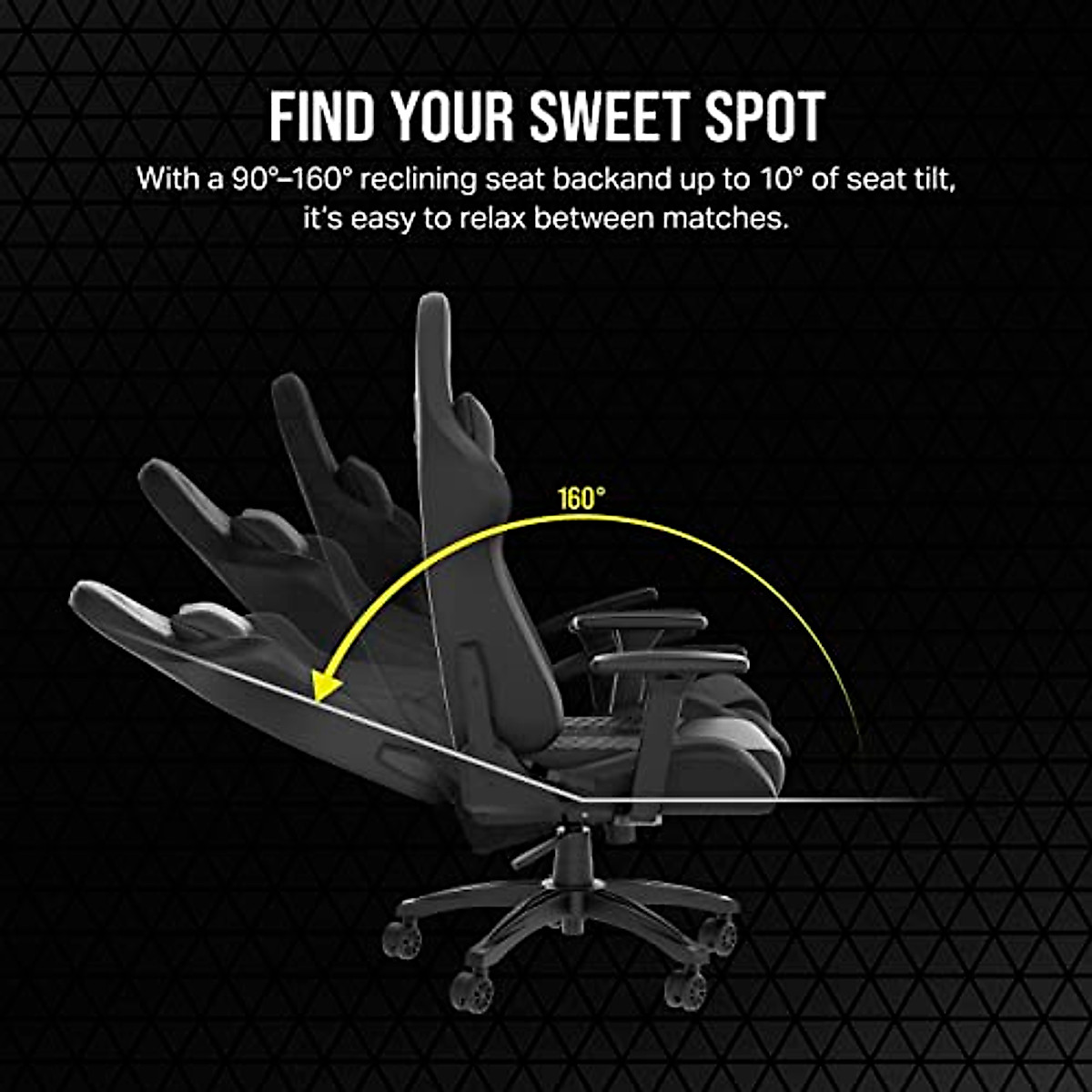 Corsair TC100 Relaxed Gaming Chair, One Size, Black
