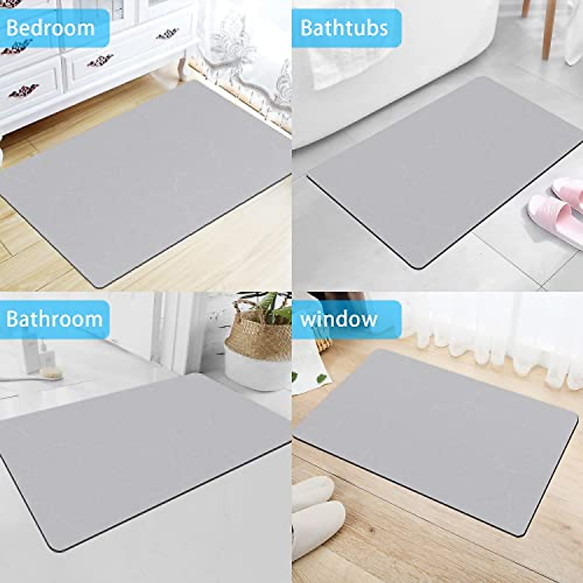 GOYLSER Bathroom Toilet Rugs, Ultra Thin Washable Toilet Rugs Set for Bathroom 2 Piece, Soft Low Profile Bath Mats for Bathroom Non Slip, Easy Clean Rubber Backing Contour Bathroom Rugs for Toilet