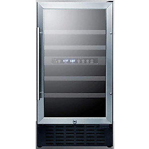 Summit Appliance SWC182ZADA 18 in. Wide Built-in Undercounter Wine Cooler44; Black