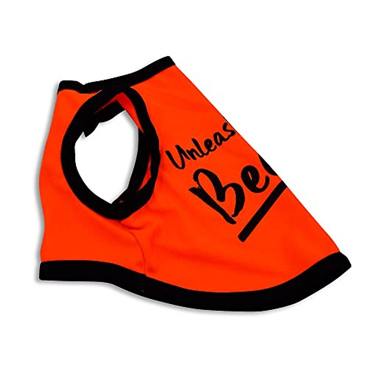 PETMONT Sports T-Shirt for Pets Desing: Unleash The Beast Black and Neon Orange and Black Great for Small and Medium Dogs Size Extra Large