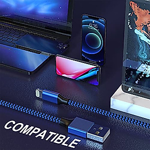 6Pack(3/3/6/6/6/10 FT)[Apple MFi Certified] iPhone Charger Long Lightning Cable Fast Charging High Speed Data Sync USB Cable Compatible iPhone 14/13/12/11 Pro Max/XS MAX/XR/XS/X/8/7/Plus iPad AirPods