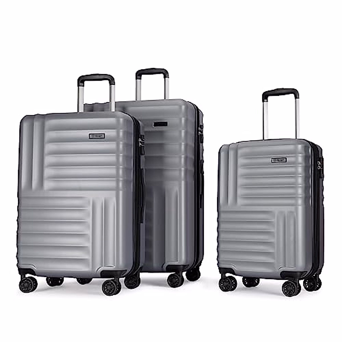 PRIMICIA GinzaTravel 3-Piece Luggage Sets Expandable Suitcases with 4 Wheels PC+ABS Durable Hardside Luggage sets TSA lock(Dark Gray, 3-Piece Set(20"/25"/29"))