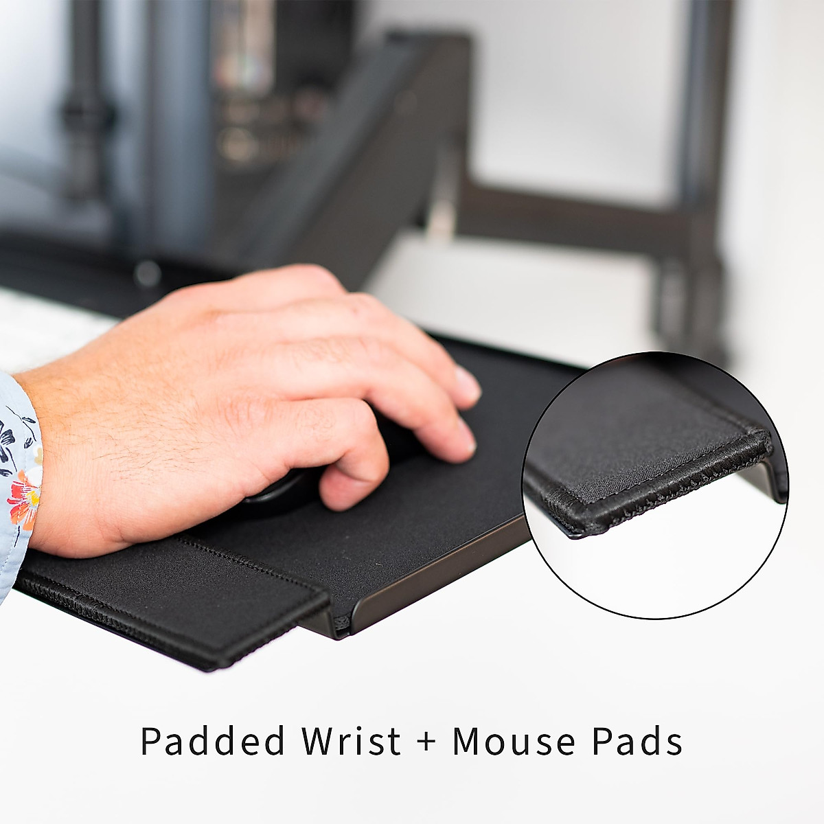 VIVO Black Sit-Stand Height Adjustable Pneumatic Spring Arm Keyboard, Monitor, CPU Wall Mount for 1 Screen up to 32 inches STAND-SIT1BW