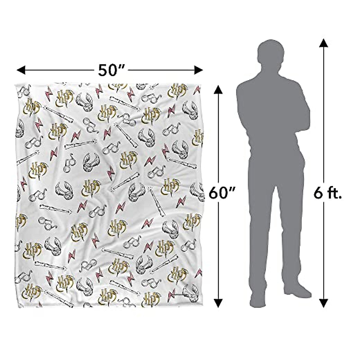 Harry Potter Whimsical Water Color Officially Licensed Silky Touch Super Soft Throw Blanket 50" x 60"