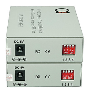 Single Mode LC WDM Single Fiber Bi-Di Gigabit Media Converter - Built-in Fiber Module 20km (12.42 Miles) - to UTP Cat5e Cat6 10/100/1000 RJ-45 - Auto Sensing Gigabit or Fast Ethernet Speed -1 Pair