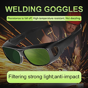 UpaClaire Welding Glasses, Wrap-Around Safety Welding Lens, Anti-Scratch, Non-Slip, UV Protection, Laser Hair Removal Protective Glasses, IPL200-2000nm Protection Safety Glasses