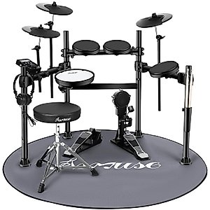 Asmuse Electronic Drum Set Kit for Adults Beginners with 8 inch Mesh Snare Electric Drum Set with Rim Shot and Cymbal Choke Function,USB MIDI Supported,2 Pairs of Drum Sticks &Headphone Set Included