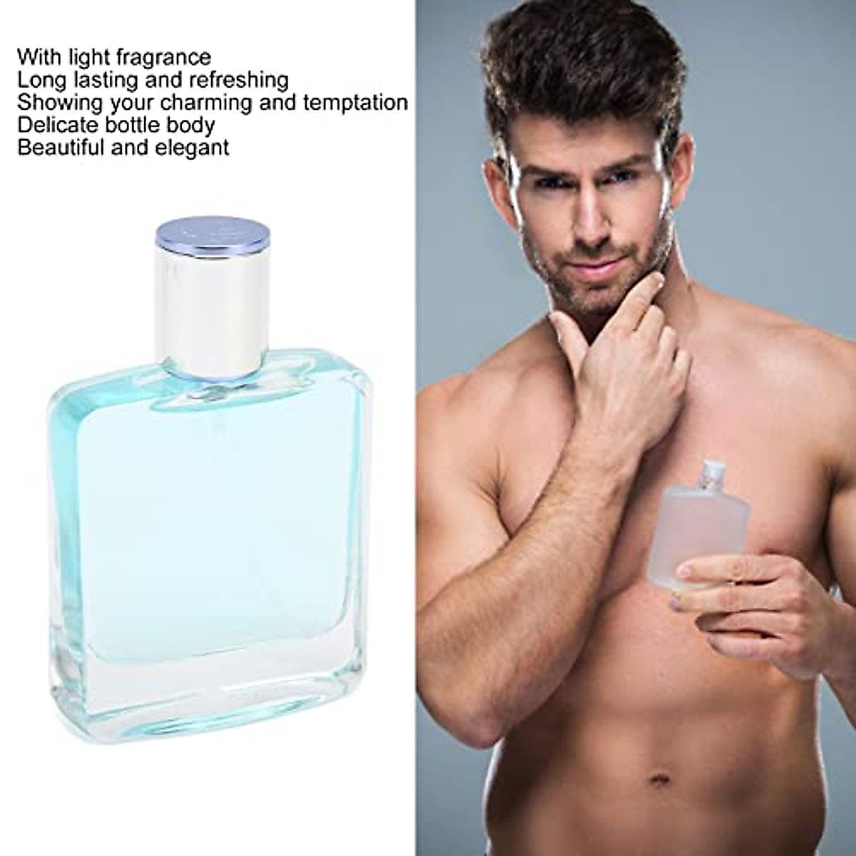 Brrnoo Male Perfume, 50ml Eau De Toilette Spray, Fragrance for Men Eau De Perfum, Long Lasting Scent for Men, Aluminum Spray Head Light Fragrance