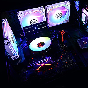 DS Addressable RGB 120MM LED Fans with Controller for White PC Case, White CPU Cooler, White Radiators System (RGB Fans 6 Pack, G Series)