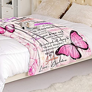 Granddaughter Blanket from Grandma, Granddaughter Gifts from Grandma Soft Warm Granddaughter Blanket for Bed Couch Travel 50"x60"