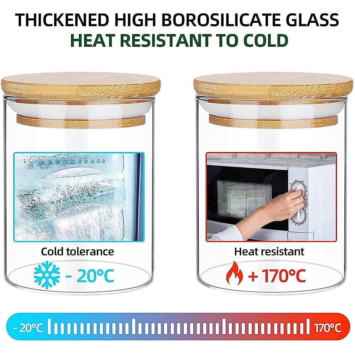 Labros Borosilicate Glass Container Glass Jar with Bamboo Airtight Lid, 9 Pieces,Rice and Spice Jars (220 ml) ||"CUSTOMER TRUST IS OUR SUCCESS" ||9 Pieces, Clear