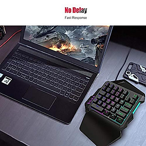 Single Hand Keyboard,HXSJ Mechanical Single Hand Gaming Keyboard 35 Keys Single Hand Keypad with FN Keys,Gaming Mini Keypad for Win 2000, Win XP/ME,Vista,Win/ 8, Androed, Linux, Apple, etc.