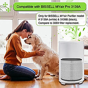 3139A Filter Replacement Compatible with BISSELL MYair Pro 3139A, Part Number 3069 (3-in-1 Replacement Filters), NOT for 2780A 2780 27809 2905A & 3179A, 2 Pack