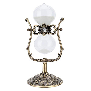 Hourglass Timer European Style Pattern 30 Minutes Rotating Sand Clock Timer Desk Decoration (Bronze)