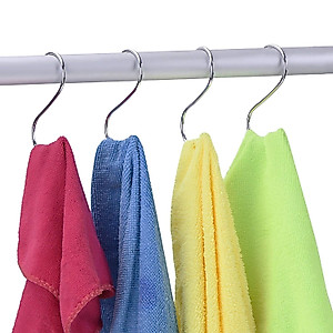 LOYMR 16 Pack 4.7 Inches Extra Large S Shape Hooks Heavy-Duty Metal Hanging Hooks Apply Kitchenware Bathroom Utensils Plants Towels Gardening Multiple uses Tools (Silver)