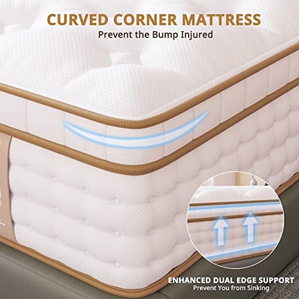 BedStory 10" Hybrid Twin Mattress in a Box, Gel Memory Foam Mattress with Pocket Spring, Medium Firm Mattress with Dual Brim Design for Supportive&Pressure Relieving&Motion Isolated Sleep, Made in USA