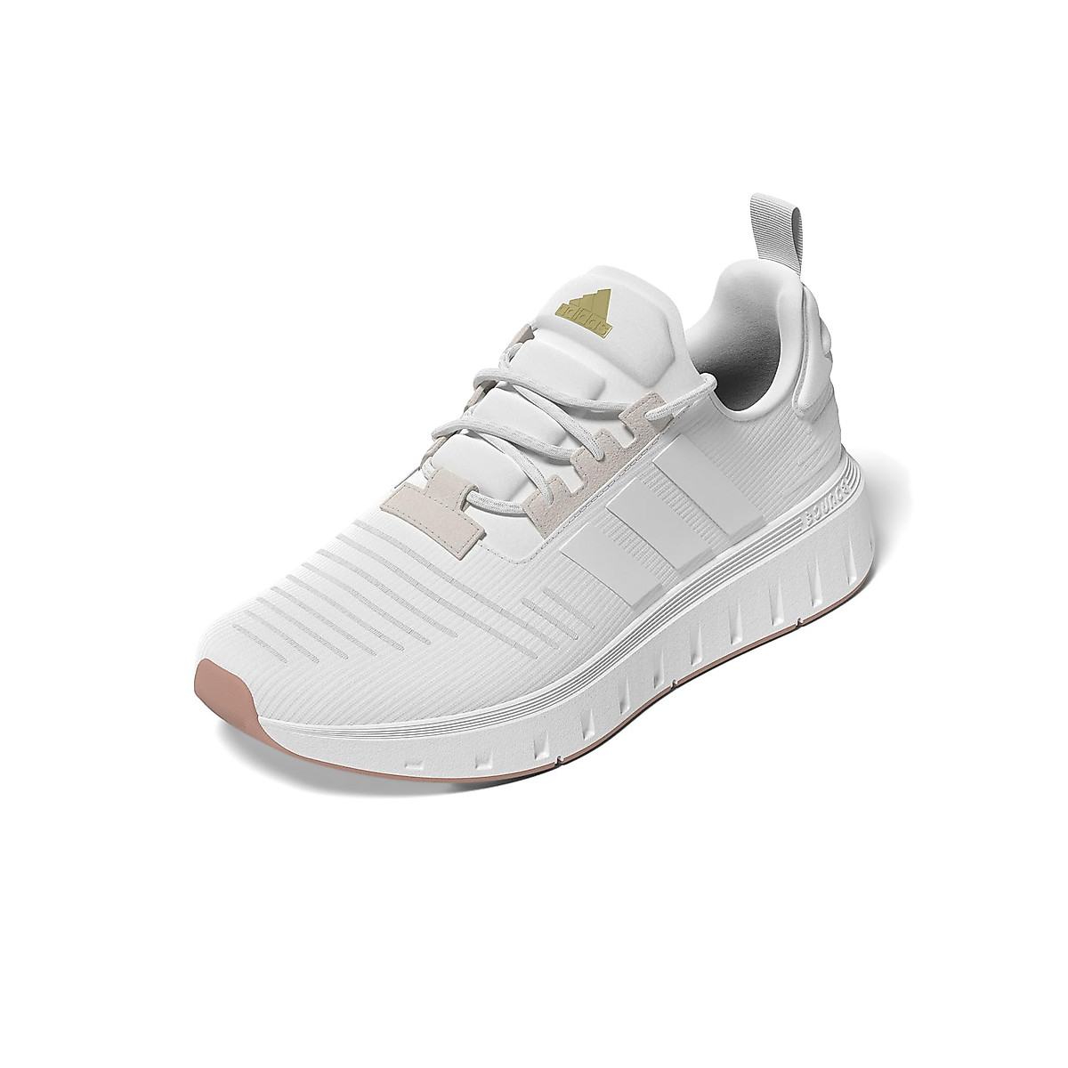 adidas womens Swift Run23 White/White/Gold Metallic 7.5