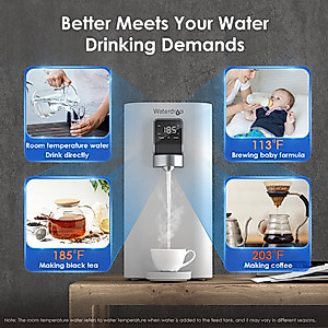 Waterdrop K19-H Countertop Reverse Osmosis System, 𝐈𝐧𝐬𝐭𝐚𝐧𝐭 𝐇𝐨𝐭 Water Dispenser, 4 Stage Reverse Osmosis Water Filter Countertop, 3:1 Pure to Drain, 4 Temperature Options, No Installation