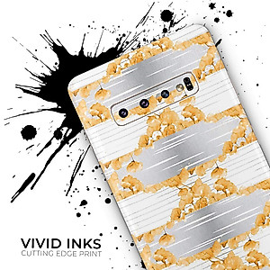 DesignSkinz Karamfila Yellow & Gray Floral V4 Protective Vinyl Decal Wrap Skin Cover Compatible with The Samsung Galaxy S20 (Screen Trim & Back Glass Skin)