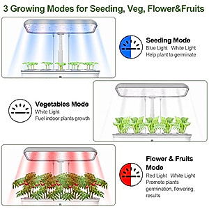 Hydroponics Growing System Indoor Garden, Indoor Gardening System with 14 Pods, WiFi Indoor Herb Garden, Indoor Herb Garden Kit with Grow Light, Auto Pump, 5L Water Tank, Adjustable Height Up to 20.6"