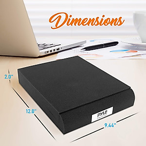 Pyle Sonos Speaker Stand Pair of Sound - Play 1 and 3 Holder & Sound Dampening Speaker Riser Foam - Audio Acoustic Noise Isolation Platform Pads Recoil Stabilizer PSI03 (9 x 12 x 2 Inch, Pair)