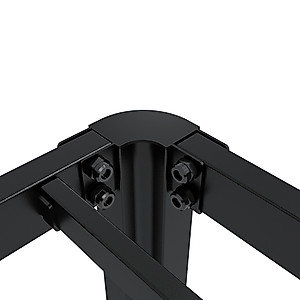 Riwanca 14 Inch Full Size Bed Frame No Box Spring Needed, Heavy Duty Black Metal Platform Mattress Foundation with Rounded Corners, Non-Slip Noise Free Easy Assembly