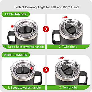 Snowfall 20 oz Screw Top Lid for Yeti Rambler Travel Mug, Stronghold Lid Replacement for Yeti 20 oz Tumbler, Spill Proof, Straw Friendly