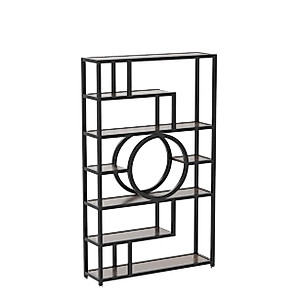Tribesigns 2PCS 72 Inch Bookshelf Geometric Bookcase, 8-Tier Industrial Book Shelf with 11 Open Shelving Units, Etagere Bookshelves Display Stand Storage Shelves for Office, Living Room