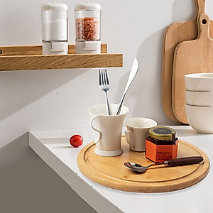 11 Inch Bamboo Cake Stand with 10 Inch Glass Dome Cover, ANMEISH Rotating Cupcake Display Plate with Lid, Cake Holder with Turntable Base