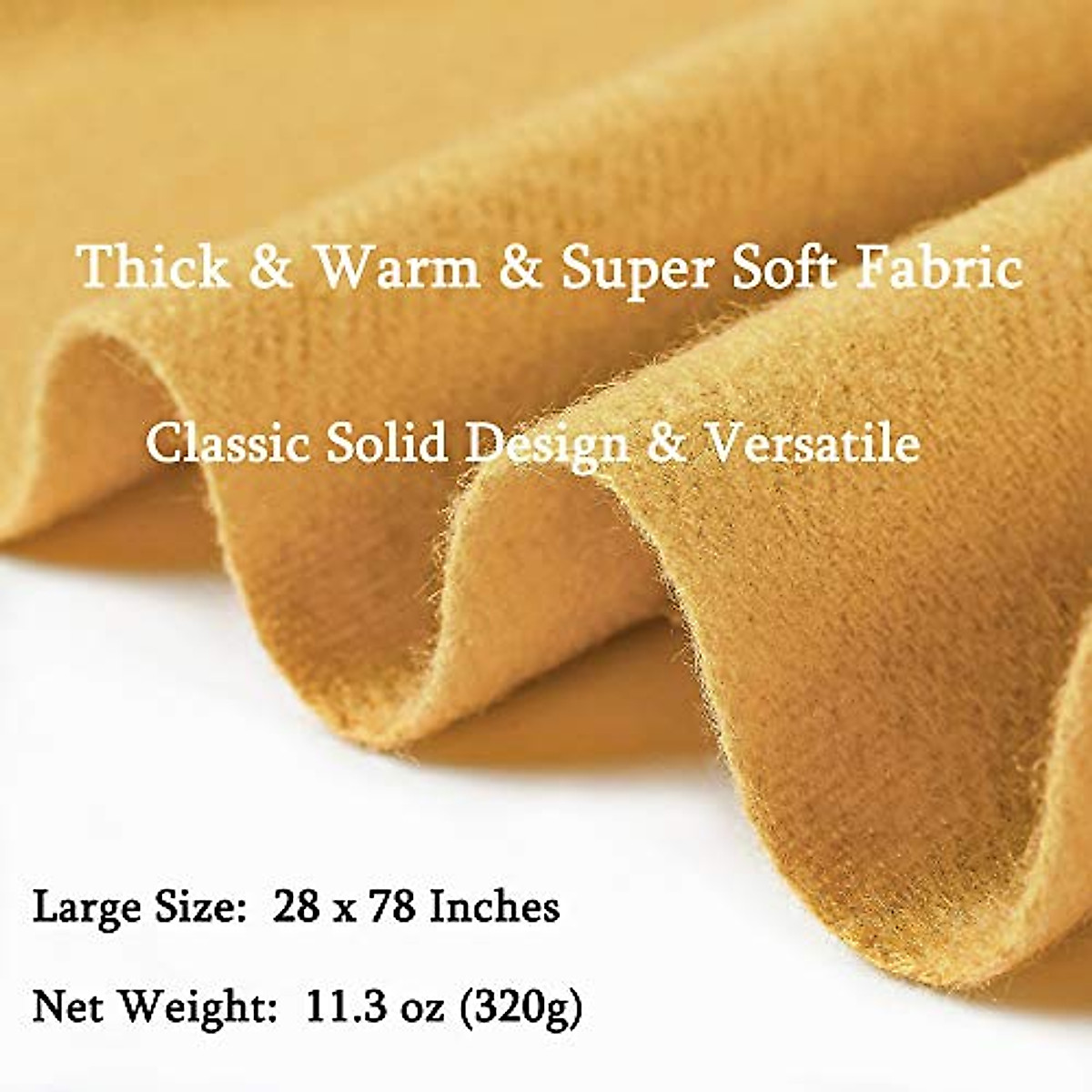 vimate Wool Cashmere Scarfs for Women, Yellow/Gold Soft Woolen Pashmina Cashmere Shawls and Wraps for Winter (Mustard)