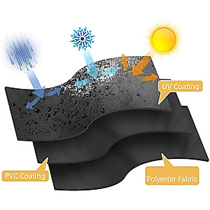 WZDD Patio Table Set Cover 45”x45”28”, Rectangular Garden Furniture Cover, Waterproof Garden Table Cover, Black Patio Furniture Covers, Table Covers for Outdoor Furniture