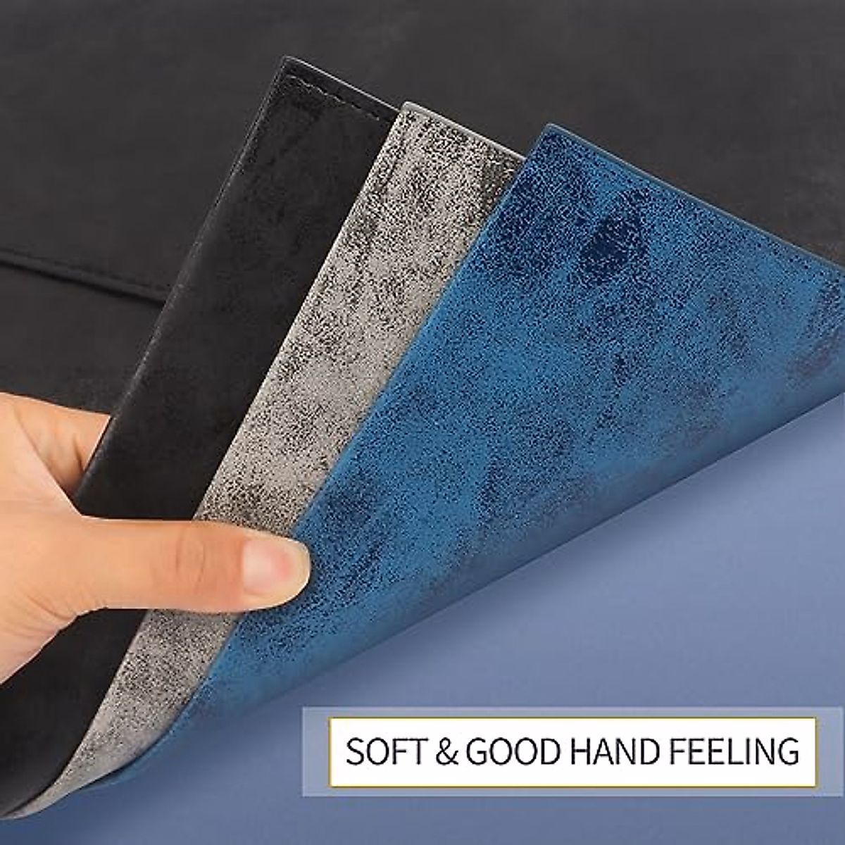 Toplive Document File Folder, Waterproof Thin PU Leather A4 Envelope Folder File Document Organizer Storage Case, Filing Envelope Folder with Magnetic Closure, Blue