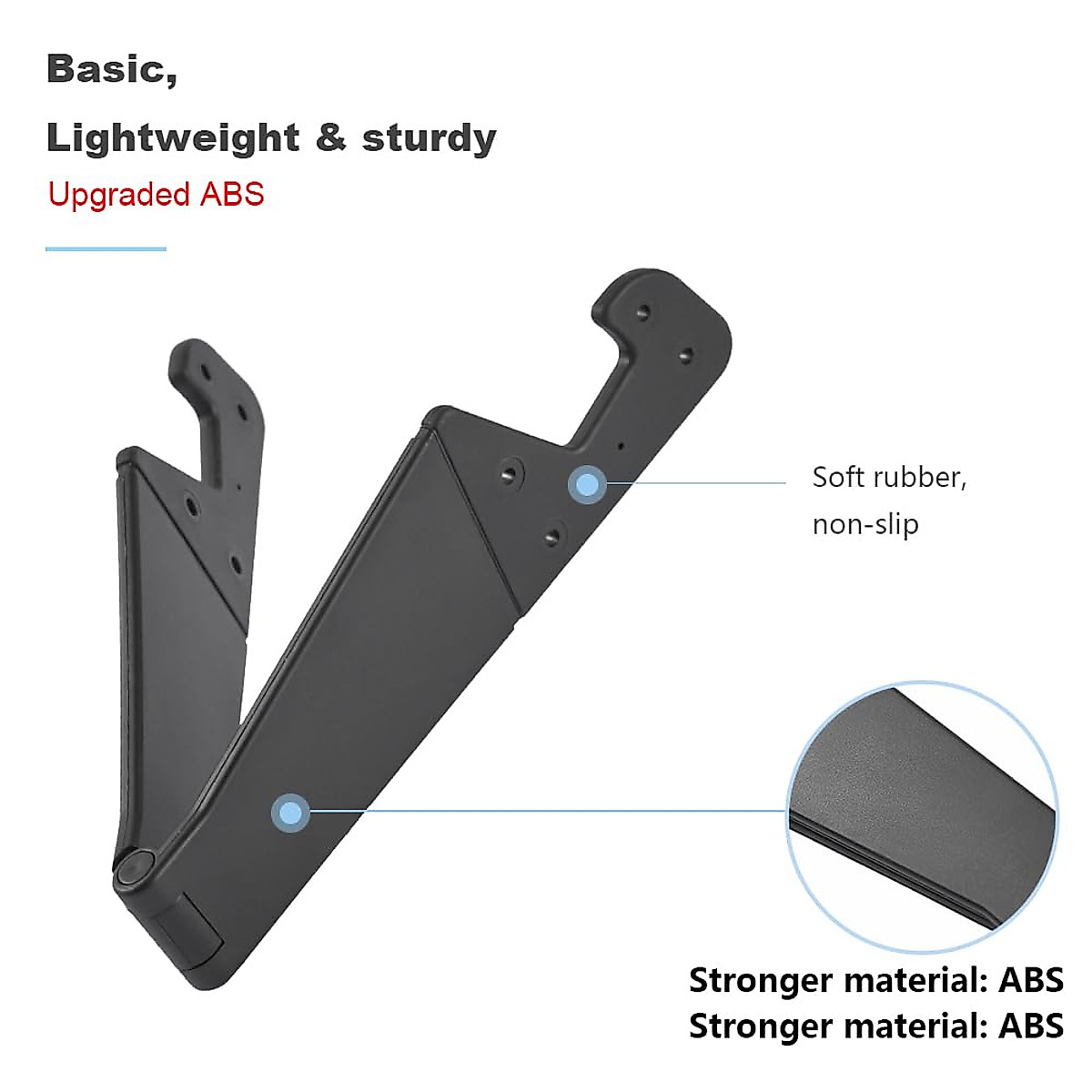 3 Pack Portable Cell Phone Stand for Desk, 【Upgraded Material】 Universal Pocket-Sized Foldable Small Mobile Phone Holder, V Smartphone Kickstand Mount Compatible with iPhone IPads Kindle Android-Black