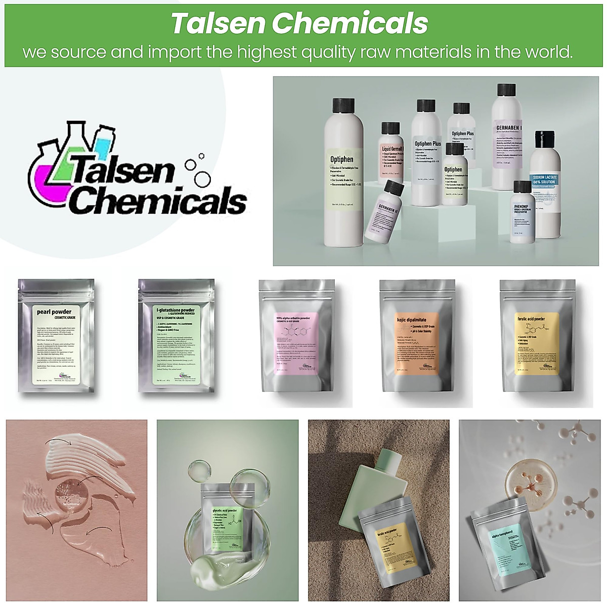 Talsen Chemicals Disodium EDTA Powder Cosmetic Grade 8 Oz / 226 Grams - Organic Chelating Agent for Industrial, Cosmetic & Laboratory - Edta Chelation Stabilizes Formulations & Enhances Performance
