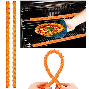 Silicone Oven Guard for Rack Covers - Oven Rack Protector - heat shield for toaster oven - silicone oven rack shields - Silicone Oven Rack Protector Against Burns and Scars 14 inches (Orange)