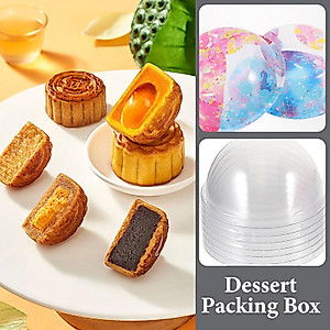 50pcs Box Muffins Cake Container with Lids Mini Cupcake Containers Moon Cake Containers Individual Cupcake Containers Cake Carrier Single The Pet Plastic Boxes