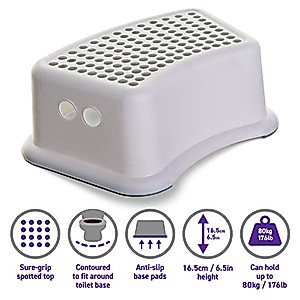 Dreambaby Step Stool for Kids - Non-Slip Base and Contoured Design for Toilet Potty Training and Sink Use