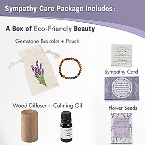 Unique Remembrance Gift for Loss of a Baby - Express Your Sympathy 4-Piece Gift Set with Memorial Jewelry, Flower Seeds, Aromatherapy Blend, Card & Gift Box - Uplifting Loss of a Child Memorial Gift