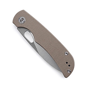 Miguron Knives M Moyarl Folding Knife,3.25" 14c28n Steel Satin Blade Tan G10 Handle With Titanium Pocket Clip, Camping Hiking Pocket Knife MGR-806TN