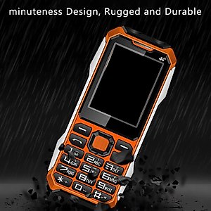 ASHATA Unlocked Big Button Senior Cell Phone, Easy to Use 2G Multifunction Dual SIM Loud Volume Basic Phone with SOS Button for Elderly, 6800mAh Battery, Supports 13 Languages(Orange)