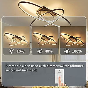 KARMIQI Contemporary LED Flush Mount Light 3 Rings LED Chandeliers Modern Semi Flush Mount Ceiling Light Fixture