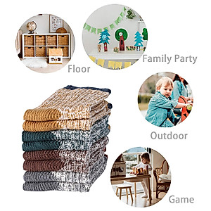 DICCO Baby Boys Girls Socks Thick Warm Thermal For Kid Child Toddlers Knit Cotton Winter Crew Socks Gifts 4 Pairs, 1-3T