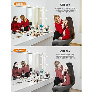 SunLake 12 Pack G25 Vanity Globe Light Bulbs 5 Watt (40 Watt Equivalent) Dimmable, 5000K Daylight LED, Eye Friendly 450 LUMENS, E26 Base, Ideal for Bathroom Makeup Mirror Droplight, Floor lamp