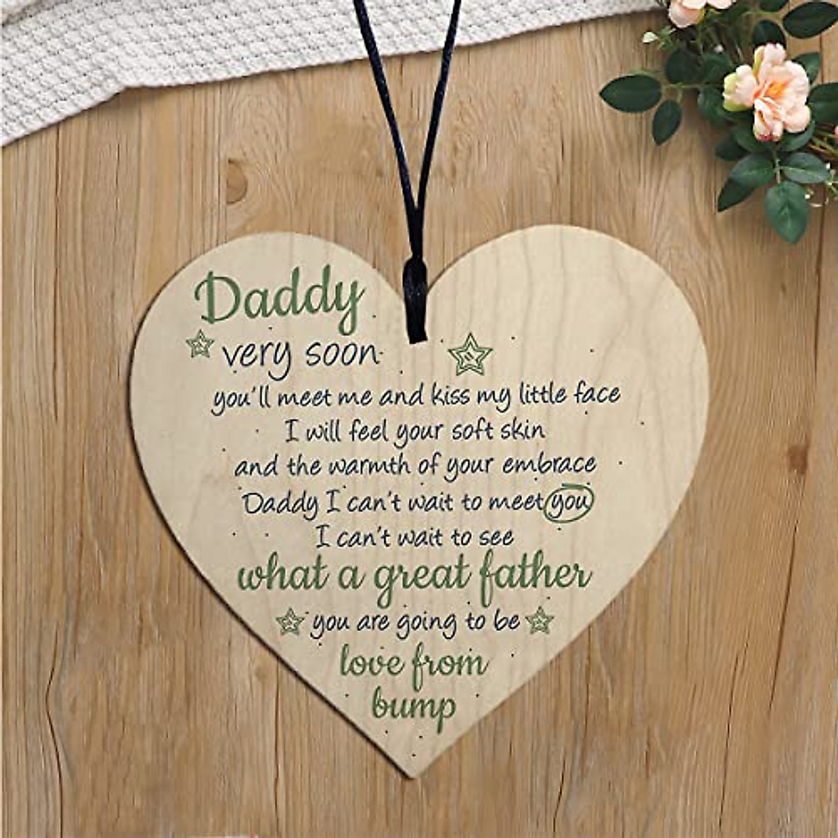 Dadaly Decor Daddy to Be Sign Gifts from Bump for Dad/Father New Born Baby Son Daughter Plaque